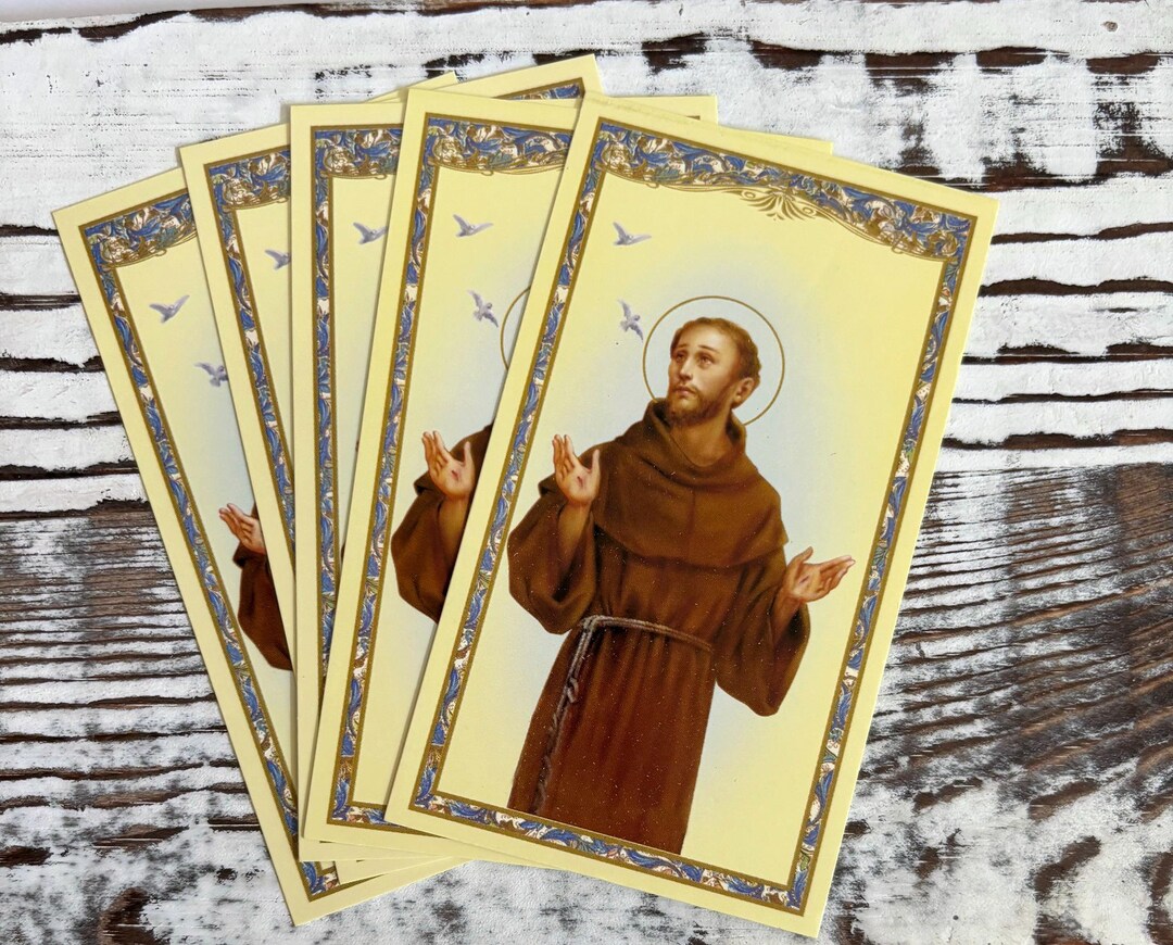 St Francis of Assisi Prayer for Peace Holy Prayer Card Catholic Faith ...