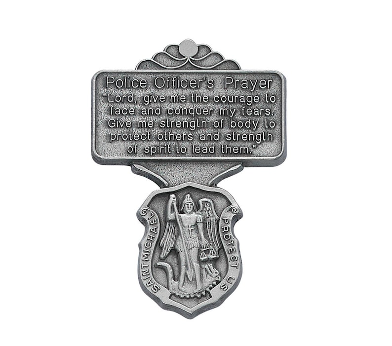 St Michael Police Officer Prayer Pewter Visor Clip Give Me Courage and ...