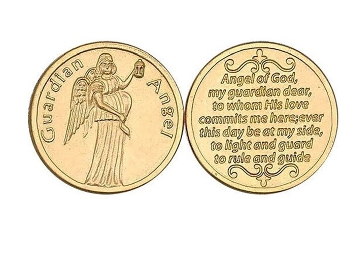 Angel Pocket Stone, Angelic Protection Pocket Charm, Pewter Charm ...