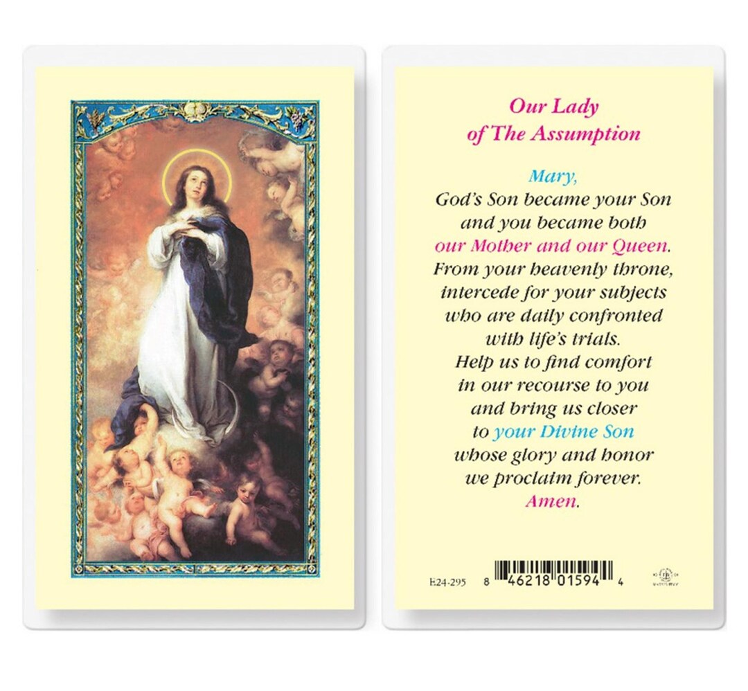 Our Lady of the Assumption Prayer Card Laminated Holy Card Blessed ...
