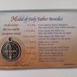 St Benedict Laminated Prayer Card With Medal Catholic Holy Card Father ...