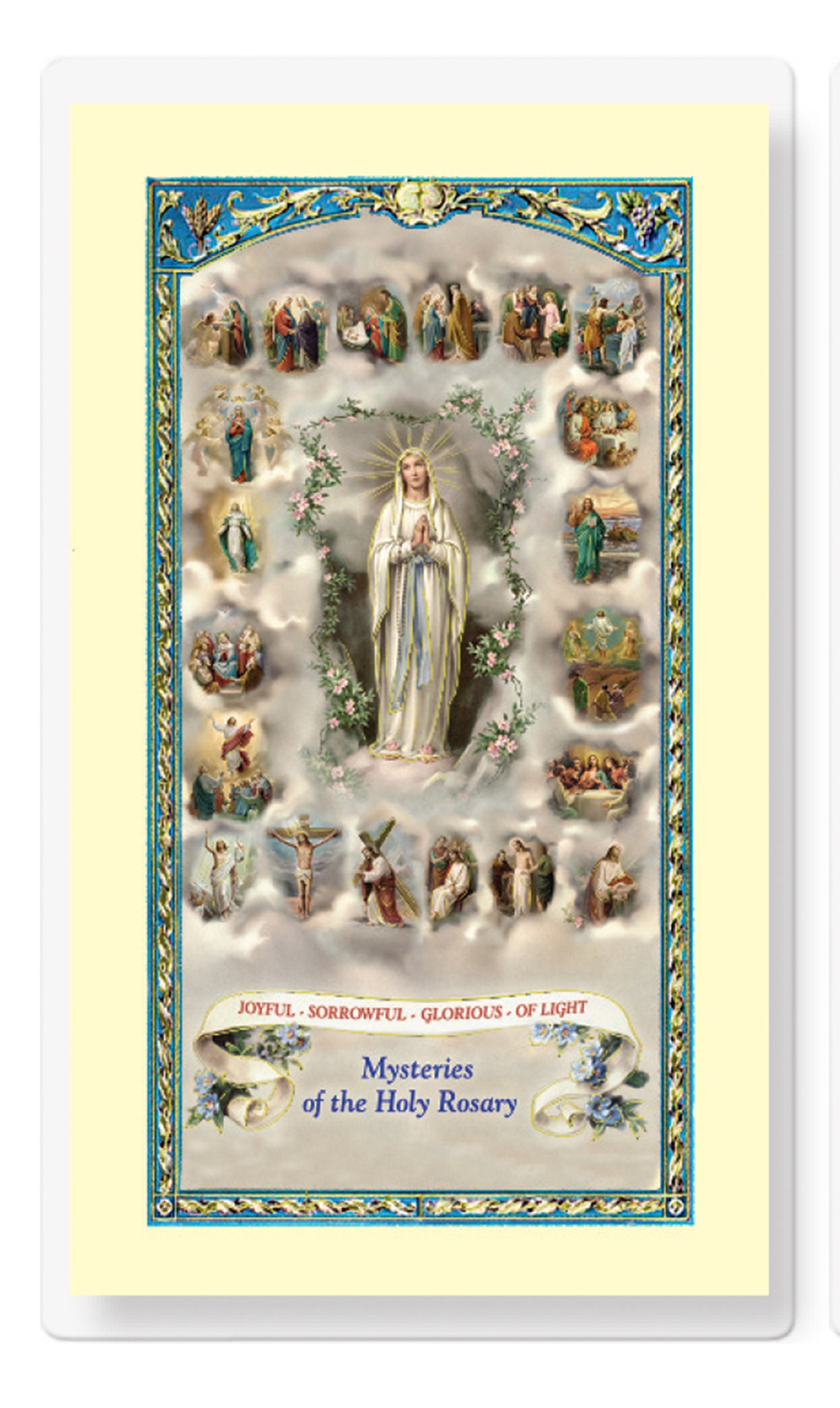 Mysteries of the Holy Rosary Catholic Prayer Card Laminated - Etsy