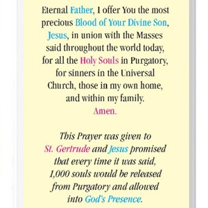 St Gertrude's Prayer Catholic Holy Card Laminated St Gertrude the Great - Etsy