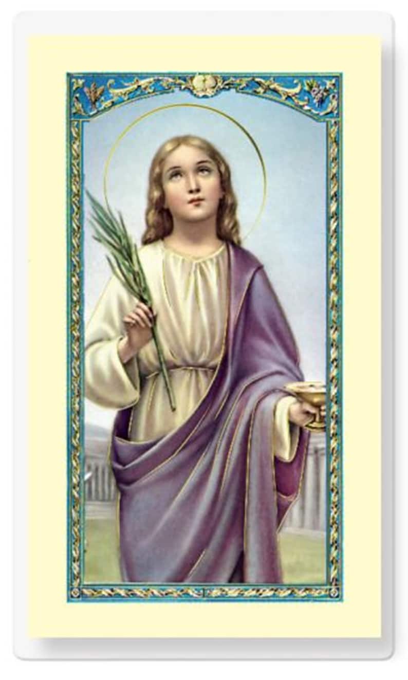 St Lucy Patron of Eye Problems Laminated Holy Card Catholic - Etsy