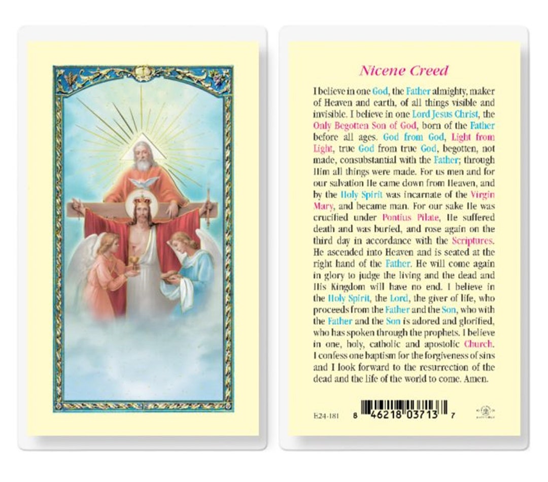 Nicene Creed Holy Card Laminated Catholic Prayer Card Creed of ...