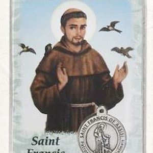 St Francis of Assisi Patron Saint of Animals Laminated Holy Card With ...