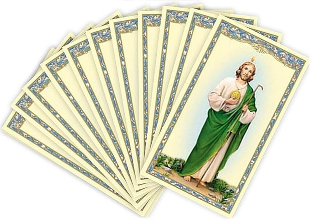 St Jude Holy Card Patron of Difficult Cases Prayer Card Stock Set of 10 ...