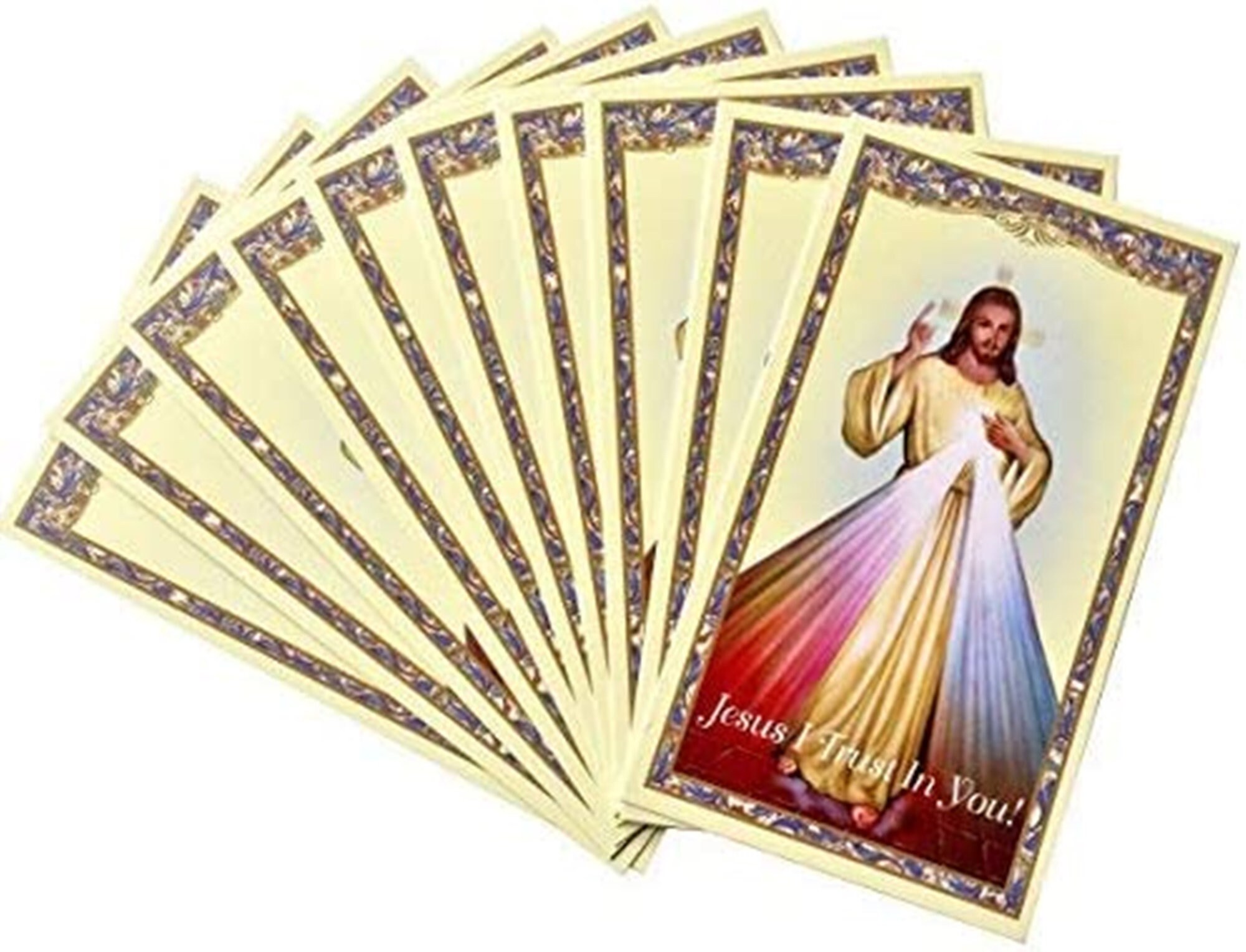 Divine Mercy Holy Card With Divine Mercy Chaplet Prayer Card Stock Set ...
