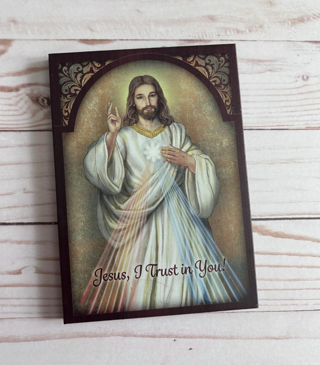 Divine Mercy Wall Plaque Hanging Wood Catholic Art Devotional Catholic ...