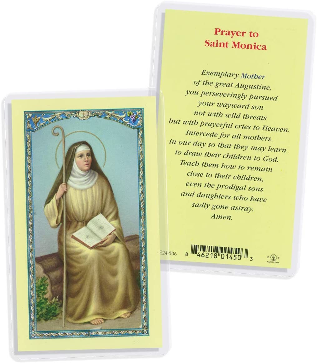 St Monica Catholic Holy Prayer Card Laminated Patron Saint of Mothers ...