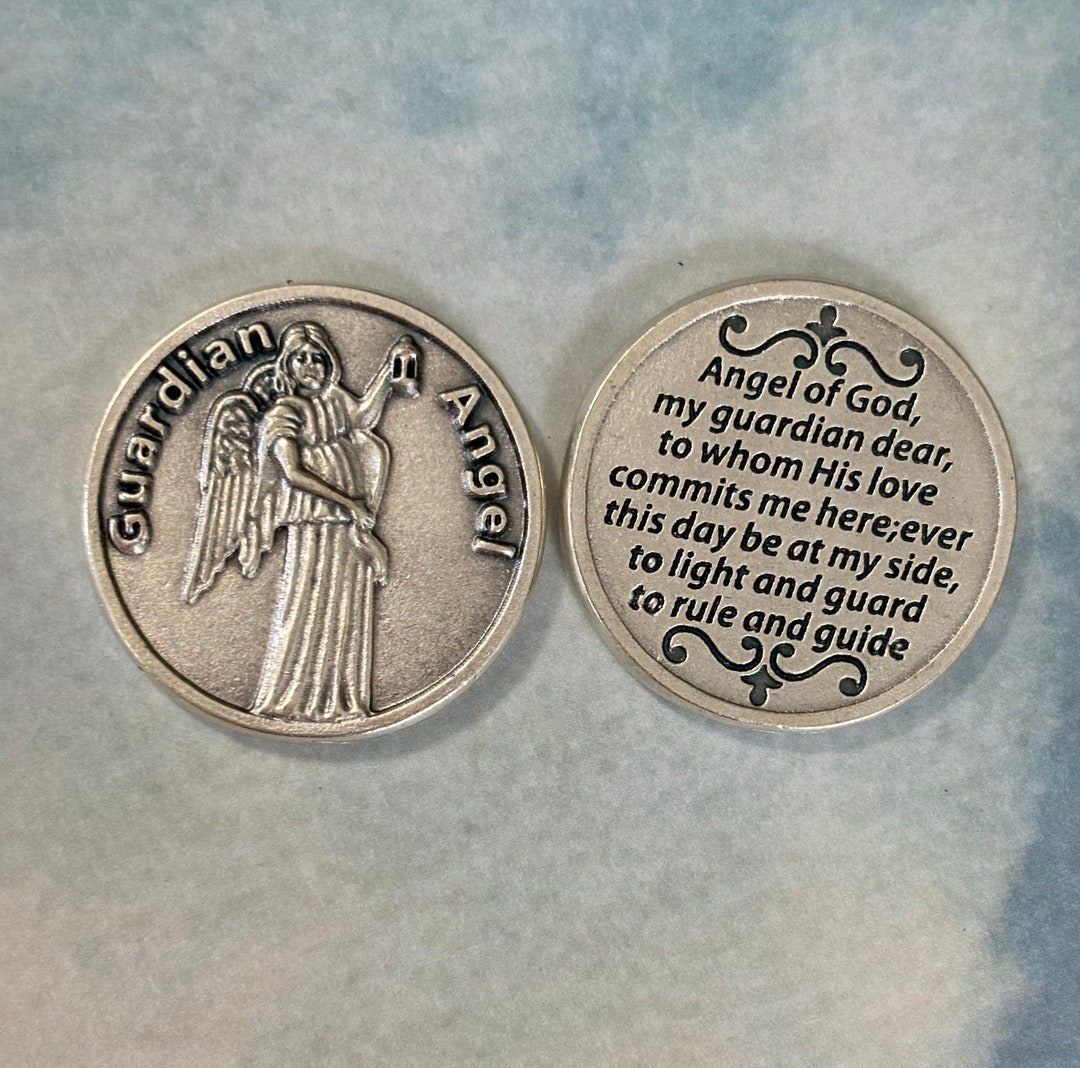 Guardian Angel Pocket Token With Prayer Catholic Gift Protection Guide ...