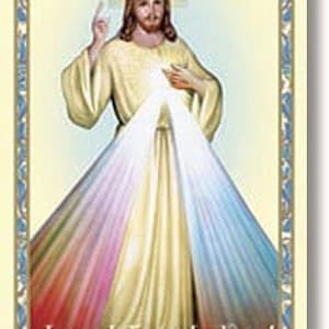 Divine Mercy Holy Card With Divine Mercy Chaplet Prayer Card Stock Set ...