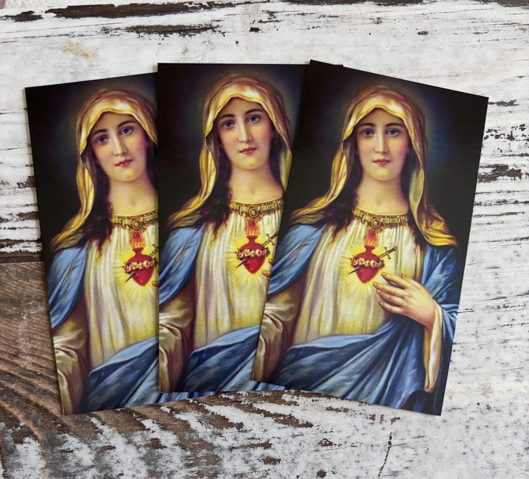 Mary Mother of God - Hail Mary Prayer Card - Immaculate Heat of Mary ...