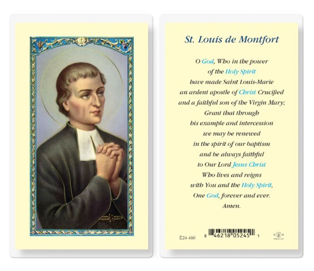 St. Louis De Montfort Holy Prayer Card Laminated Prayer to God - Etsy