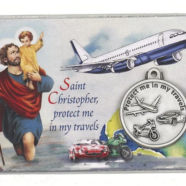 St Christopher Double Sided - Etsy