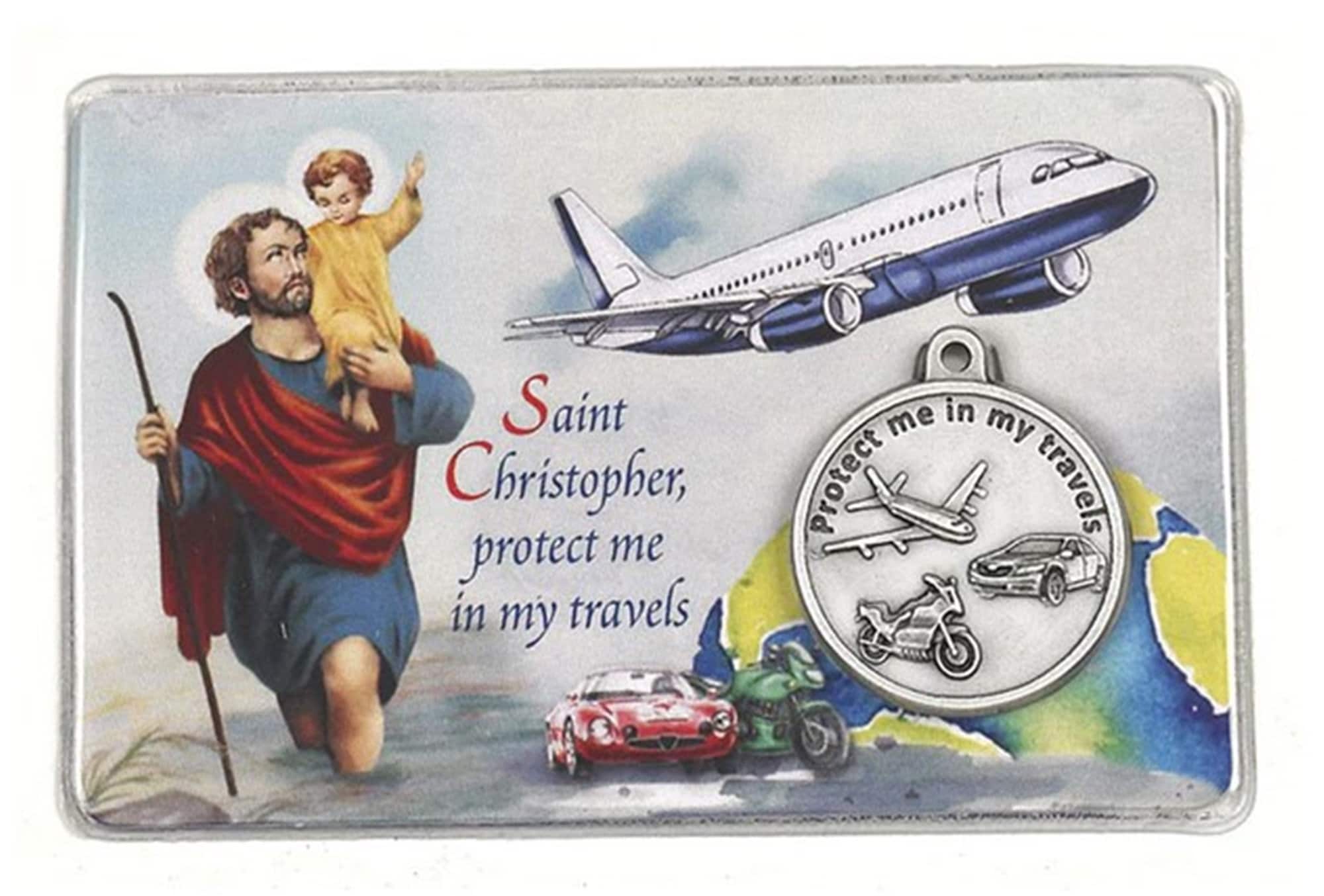 St Christopher Travelers Prayer Card Motorist Prayer Double - Etsy