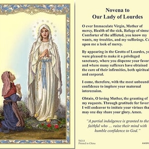 Our Lady of Lourdes Holy Card Catholic Novena Prayer Immaculate Virgin Set of 5 - Etsy