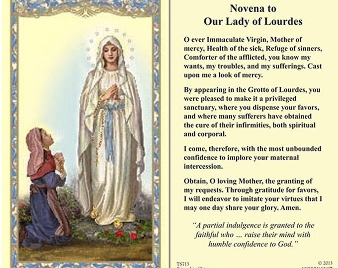 Our Lady of Lourdes Holy Card Catholic Novena Prayer Immaculate Virgin Set of 5 - Etsy