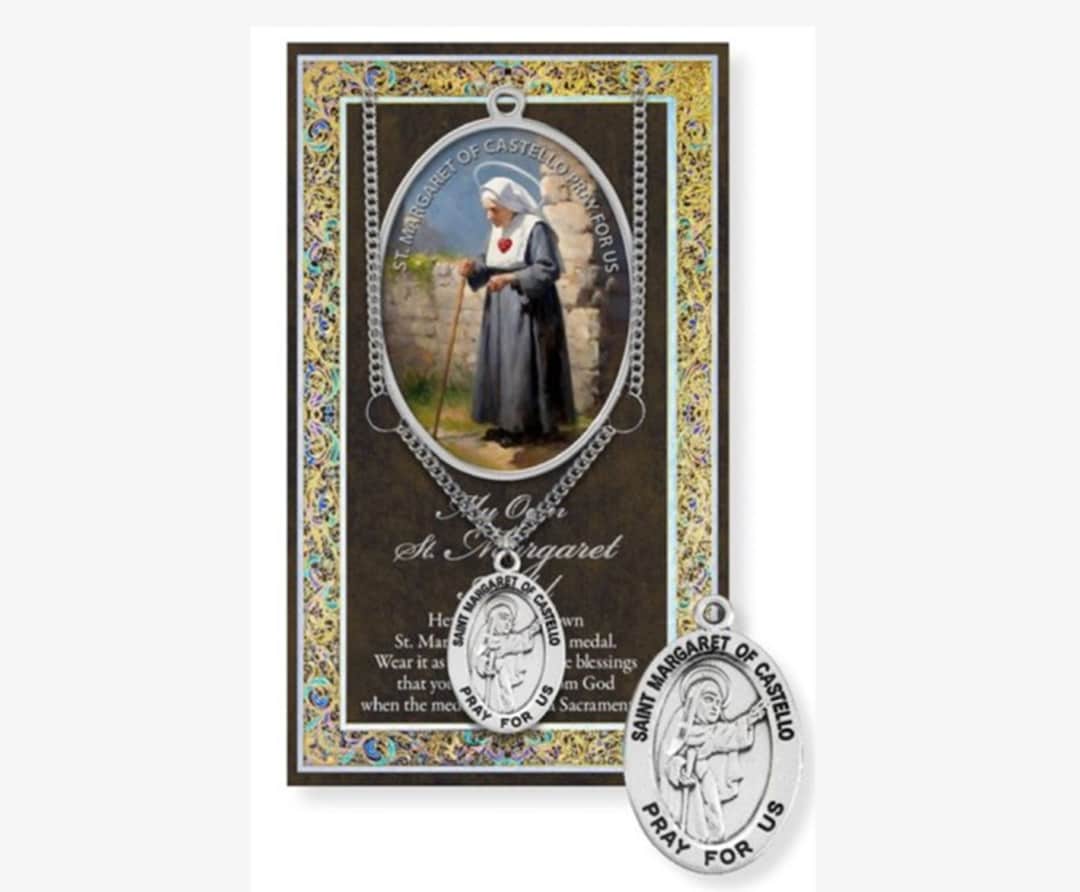 St Margaret of Castello Patron Saint of Disabled Genuine Pewter Medal W ...