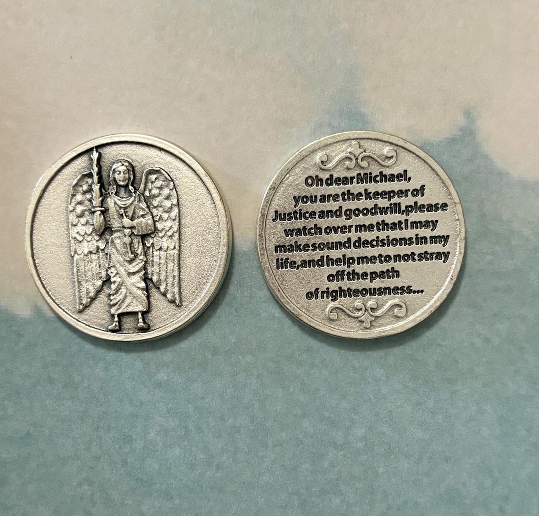 Archangel St Michael Pocket Token With Prayer Catholic Gift Keeper of ...
