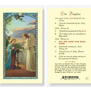 The Angelus Prayer Annunciation Holy Card Laminated Catholic Faith the ...