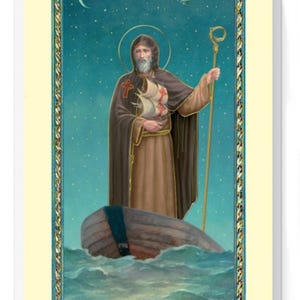 St Brendan Patron Saint of Mariners Laminated Holy Prayer Card Catholic ...
