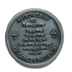 St Peregrine Patron Saint of Cancer Prayer Coin Pocket Token Healing ...
