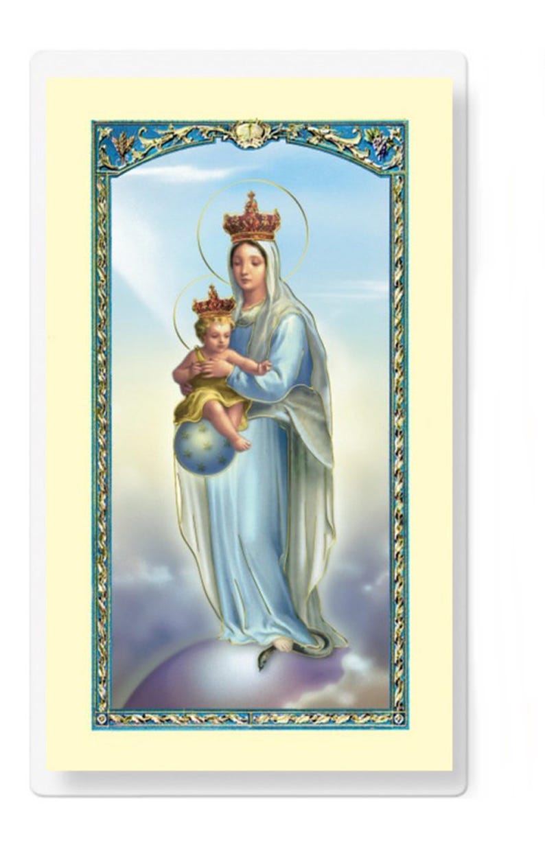 Our Lady of Victory Holy Prayer Card Laminated - Blessed Virgin Mary ...