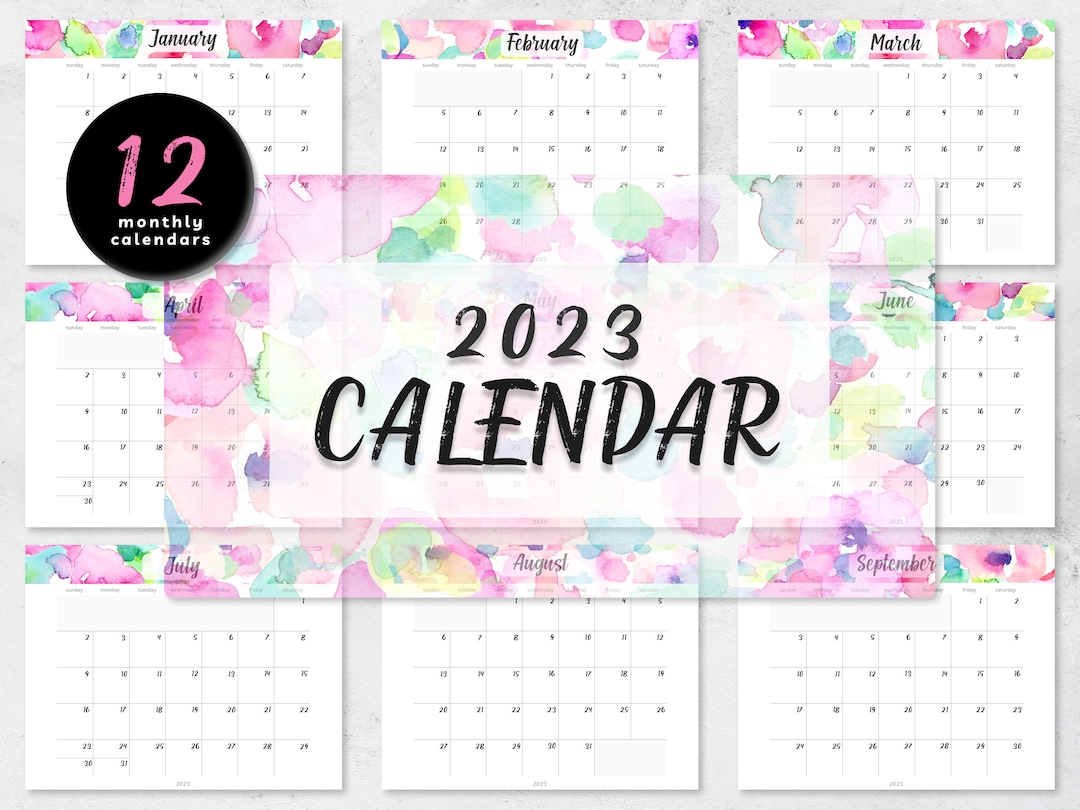 2023 Monthly Calendars | 8.5x11 | Letter and A4 Sizing | Jan - Dec ...