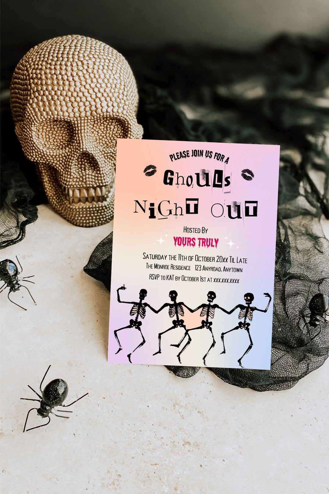 Ghouls Night Out Invitation Template, Halloween Girls Night Out ...