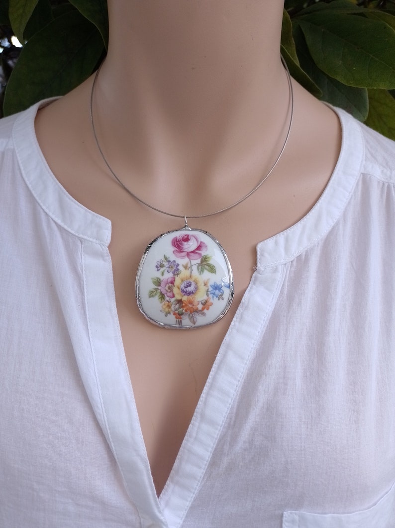 Porzellan Anhänger Meissen Strauß /Handmade Artisan Jewelry/ Vintage ...