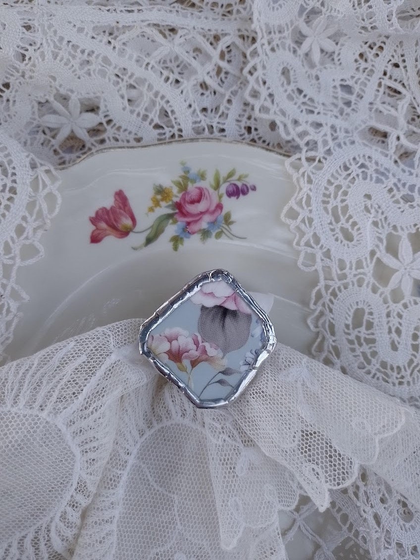 Broken Сhina Ring/handmade Ring/handmade Jewelry/broken Porcelain ...