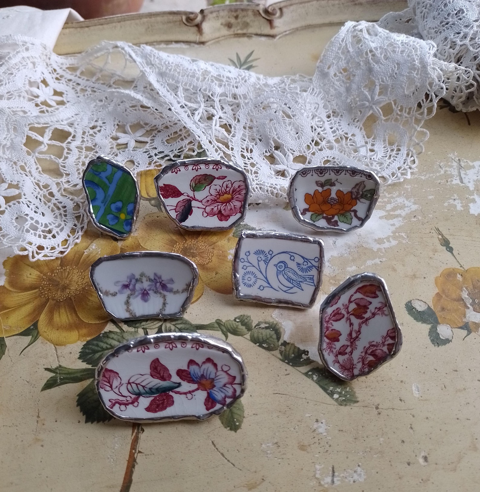 Broken Сhina Ring/handmade Ring/handmade Jewelry/broken Porcelain ...