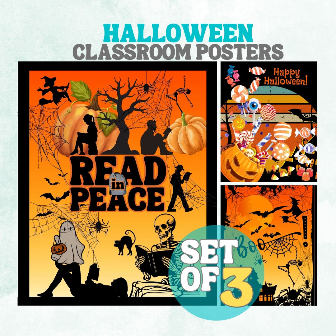 Halloween Poster Bundle, School Hallways Decor, Middle High School ...