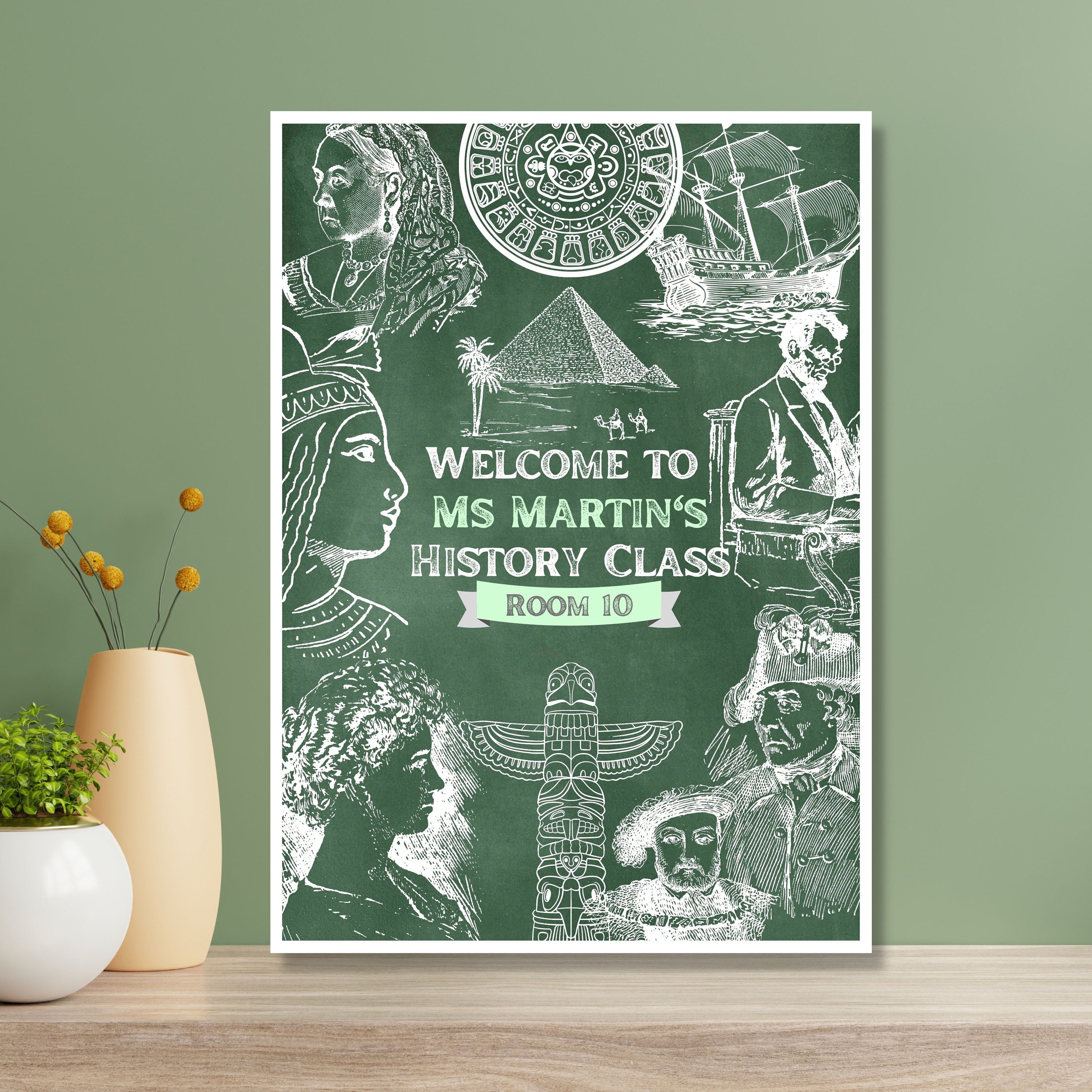 Personalized History Classroom Door Sign Back to School Sign - Etsy