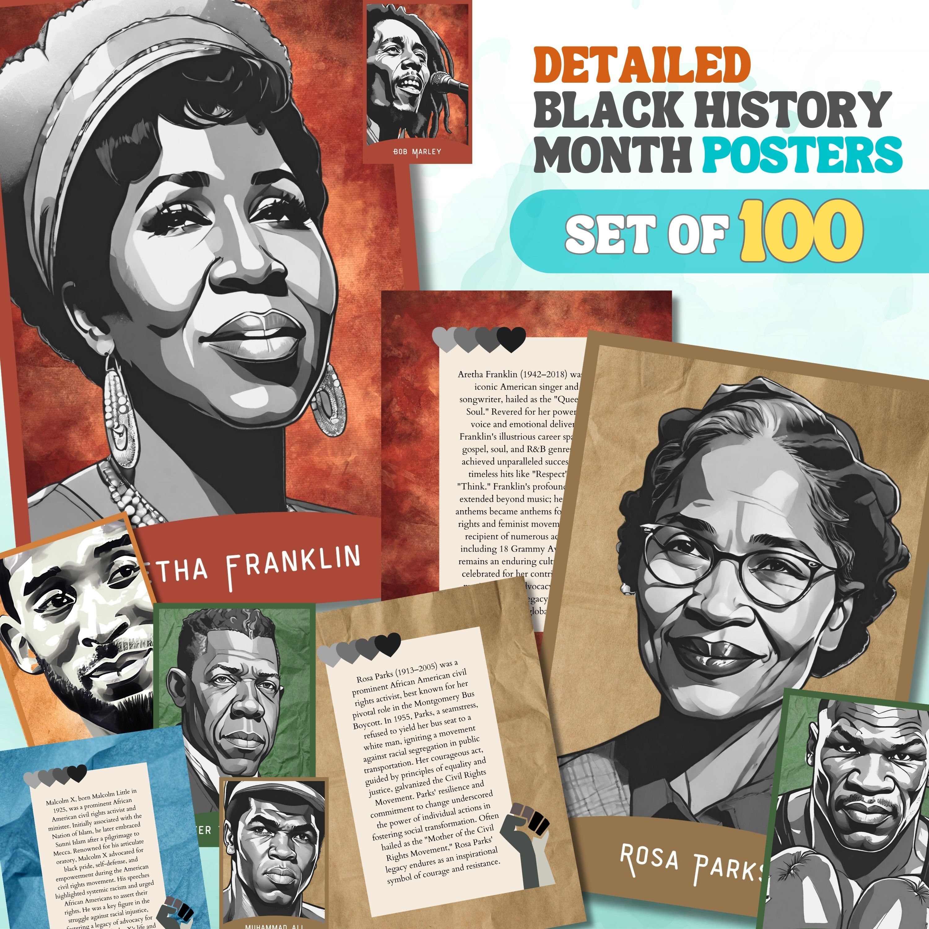 Black History Month Posters Middle School High School, Black History ...