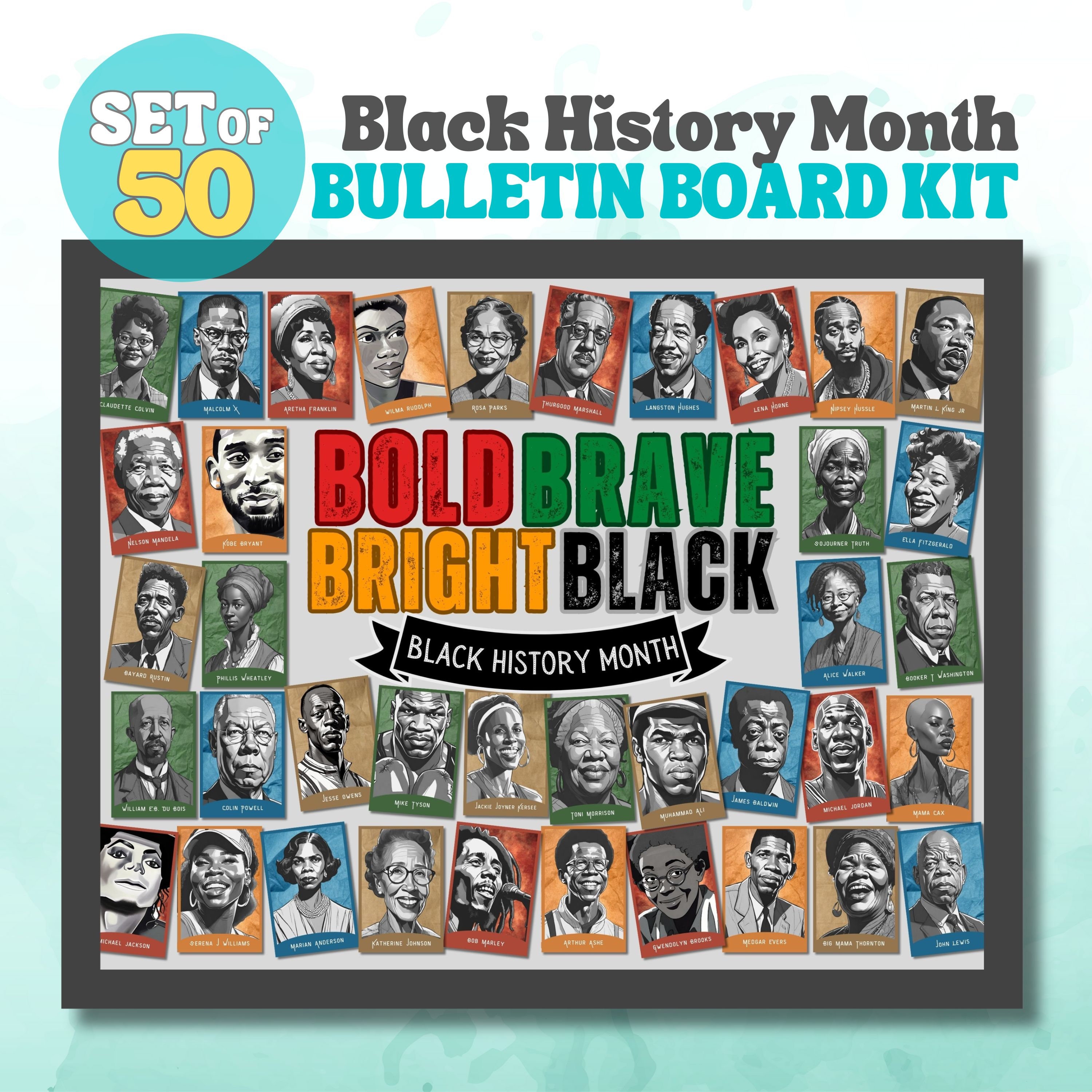 Black History Month Bulletin Board Kit, School Classroom Decor, BLM ...