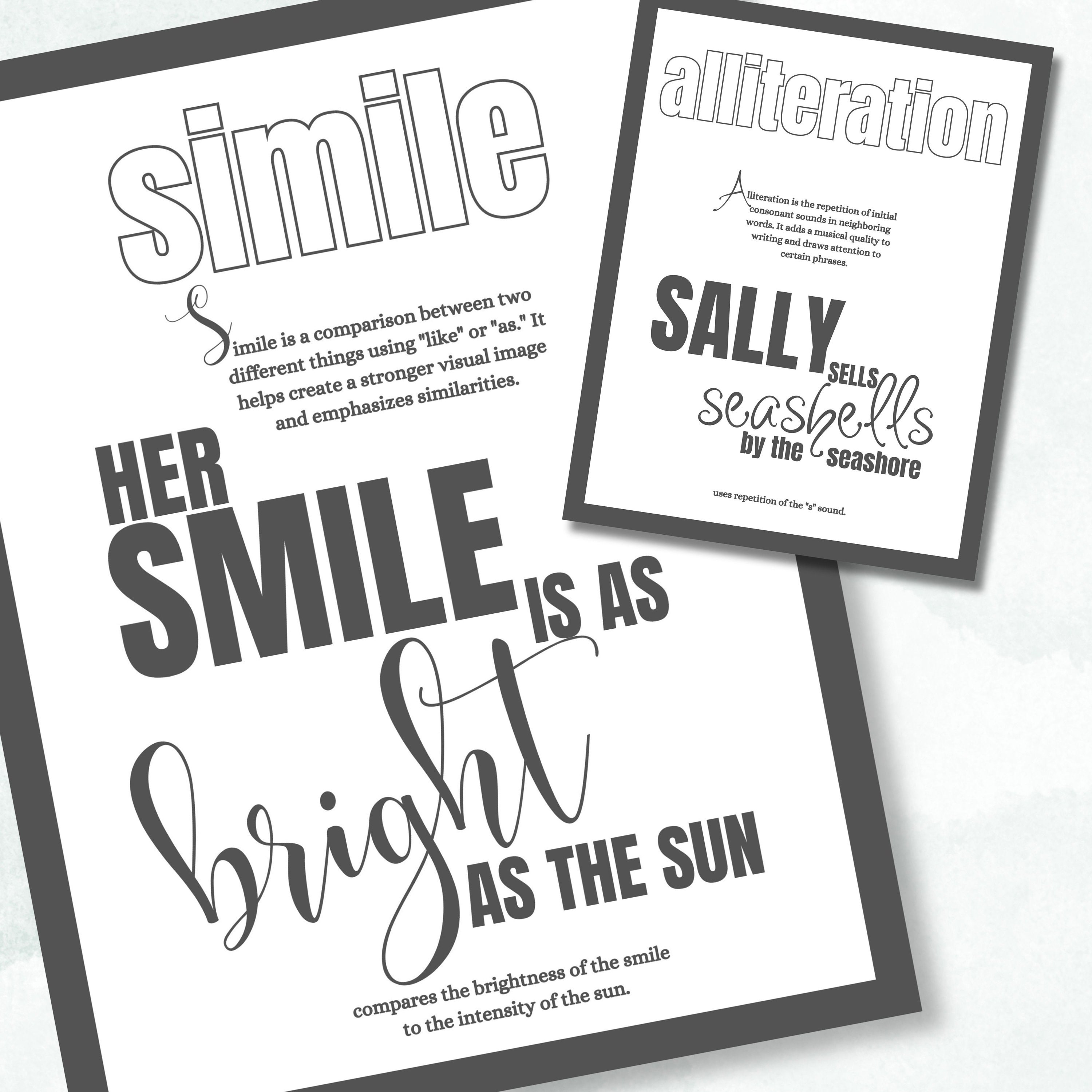 Literary Devices Poster Bundle English Classroom Decor Set - Etsy