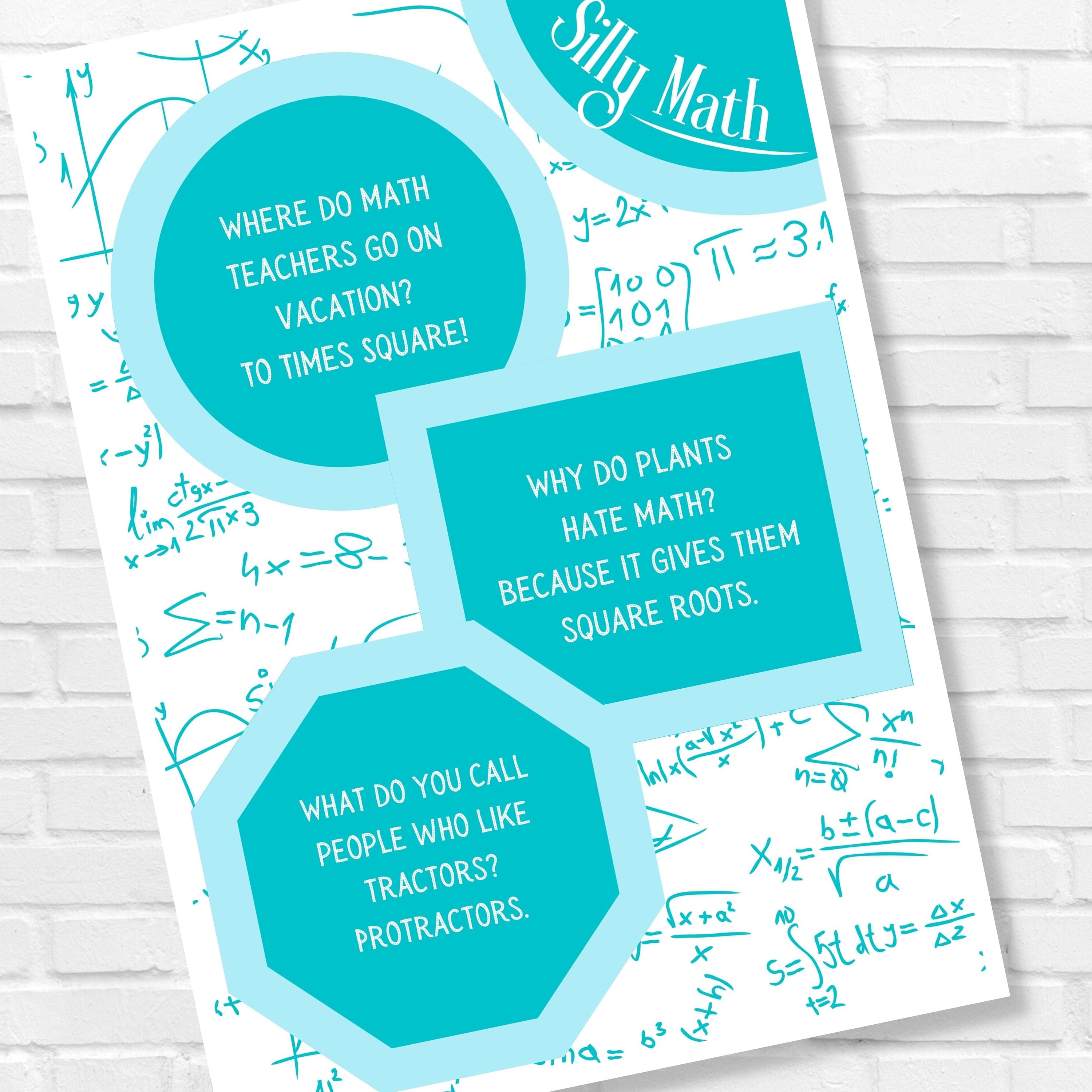 Silly Math Posters Bundle Math Teacher Svg Middle High - Etsy