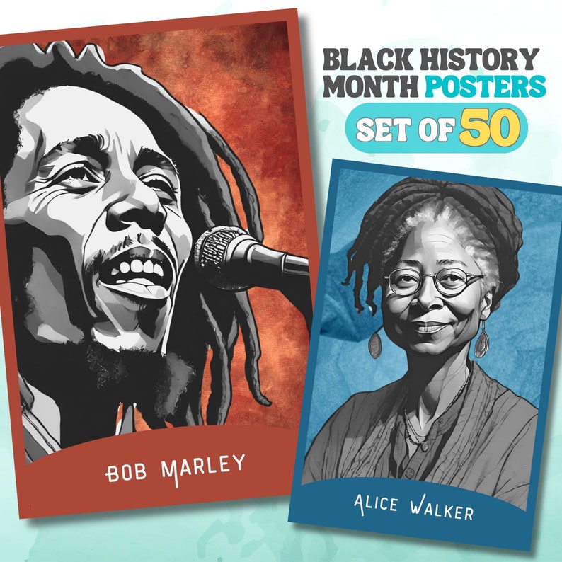 Black History Month 50 Poster Bundle, School Bulletin Board Decor, BLM ...