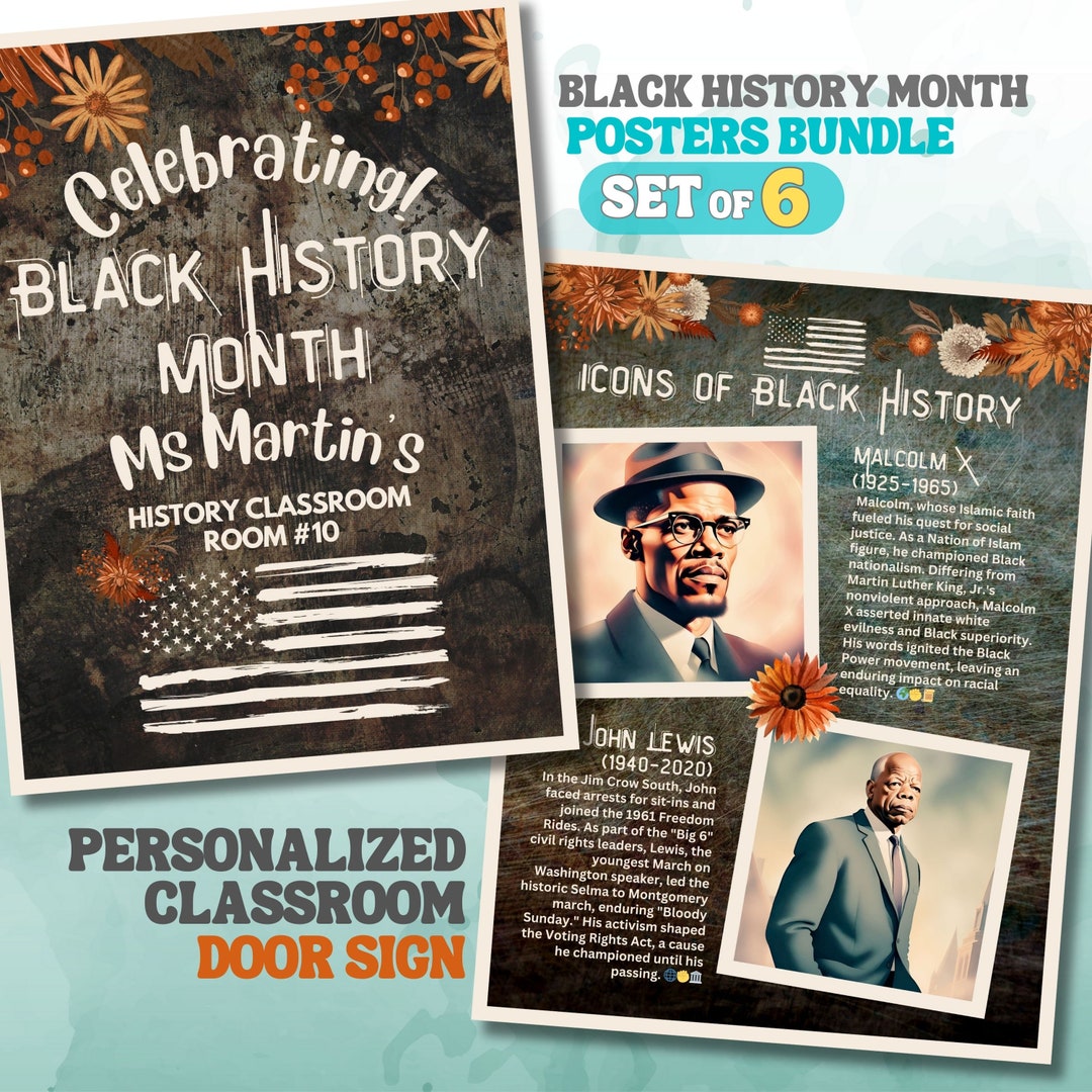 Personalized Black History Month History Classroom Decor, BLM Posters ...