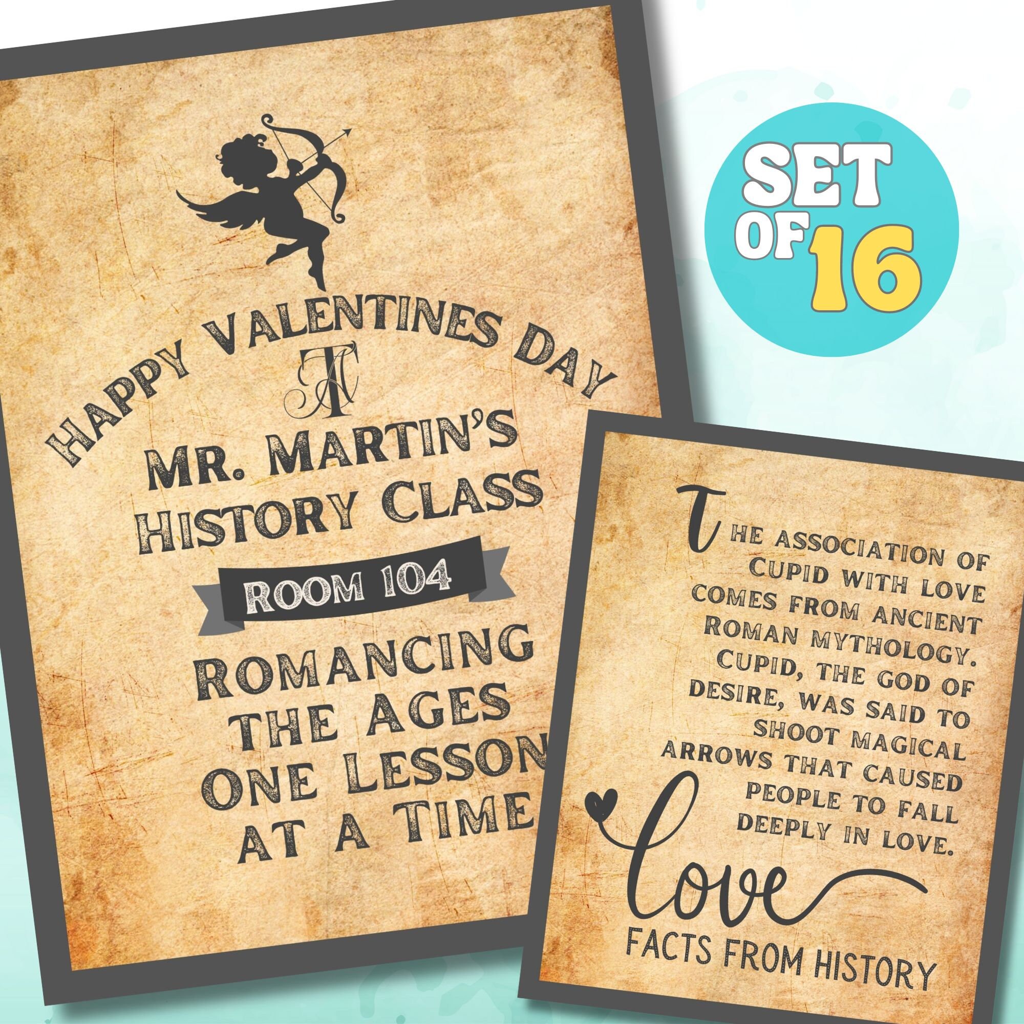 Personalized History Classroom Door Sign, Valentines Day Posters ...