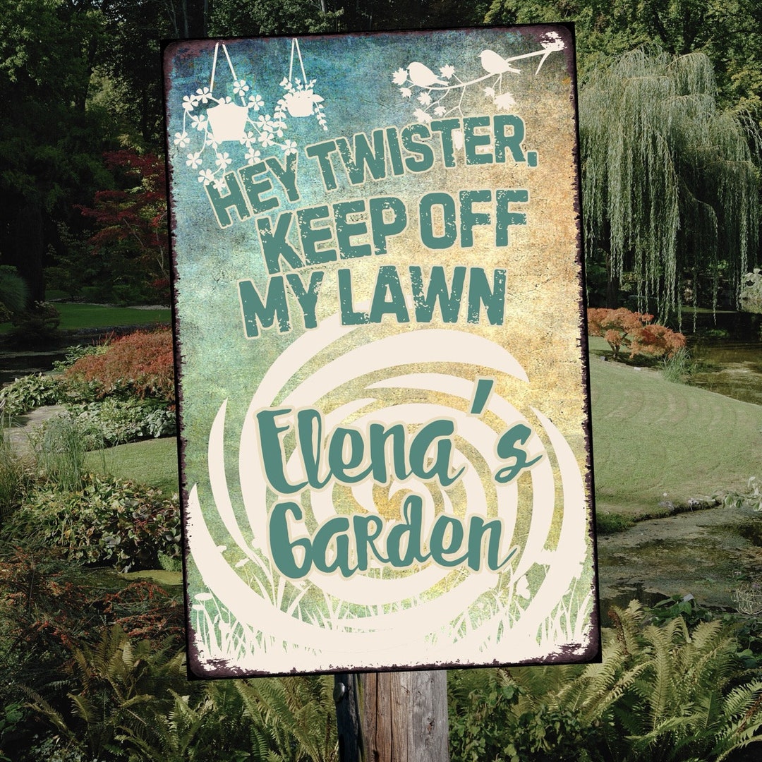 Personalized Metal Garden Signs for Tornado Alley, Custom Yard Sign ...
