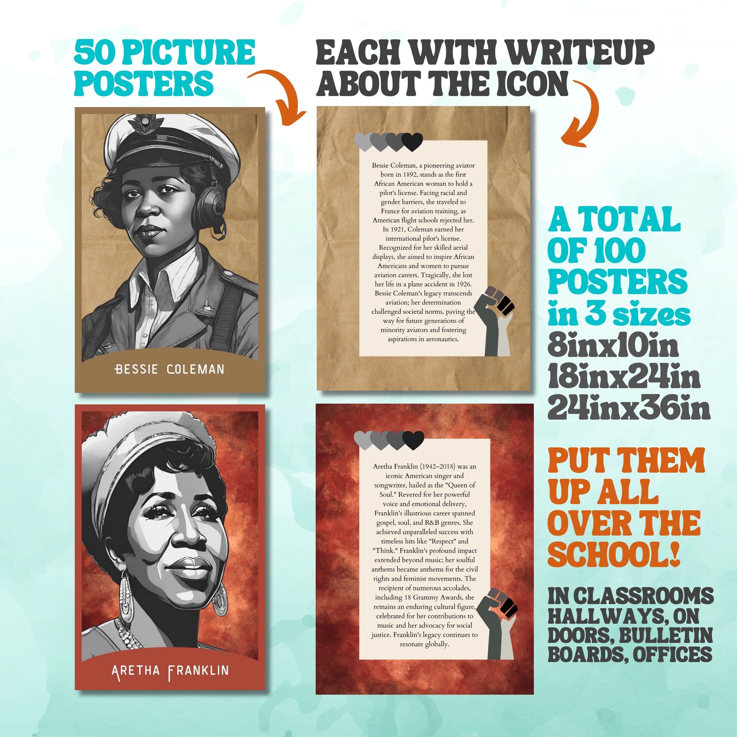Black History Month Posters Middle School High School, Black History ...