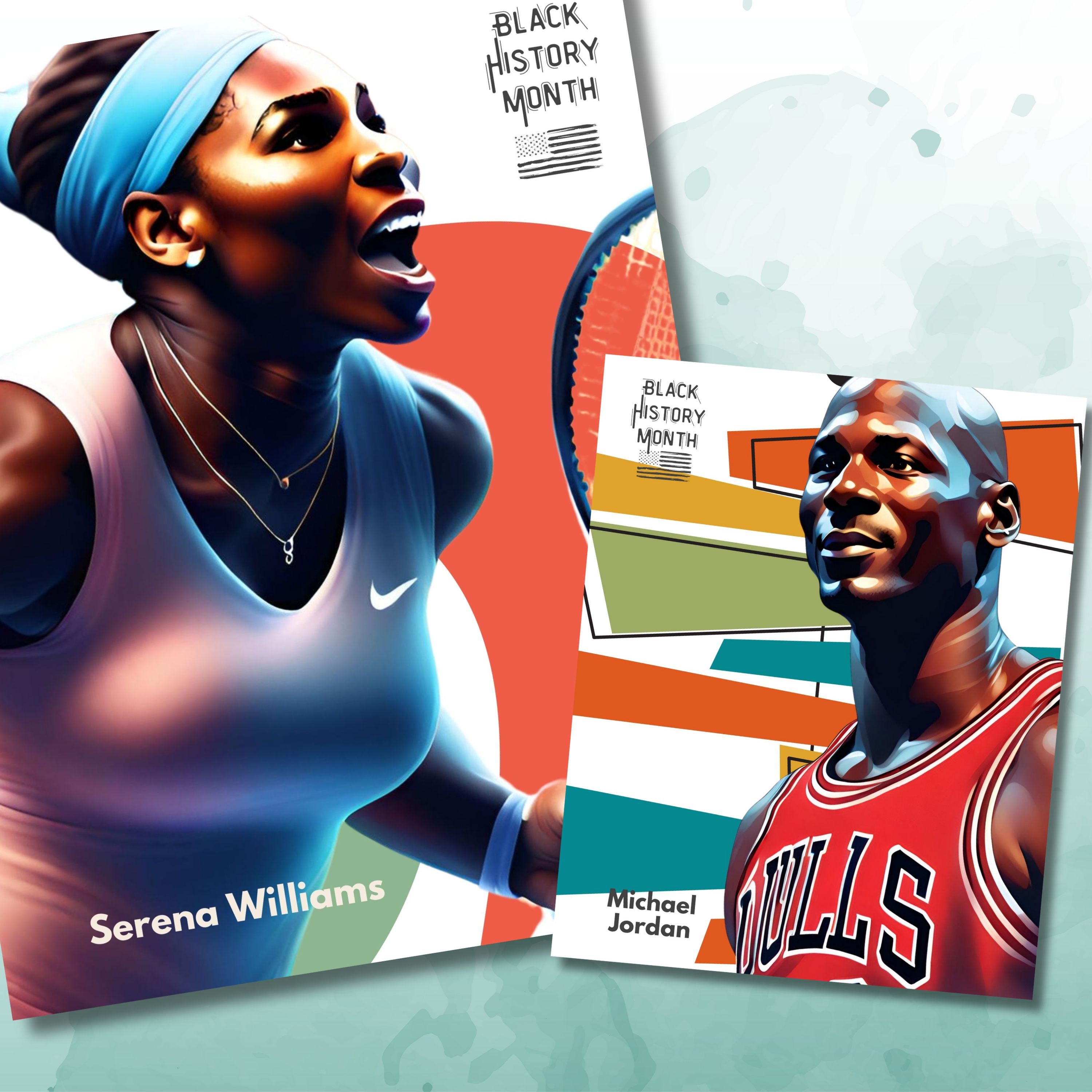 Black History Month PNG PE Gym Sports Decor, BLM Posters Bundle, Sports ...