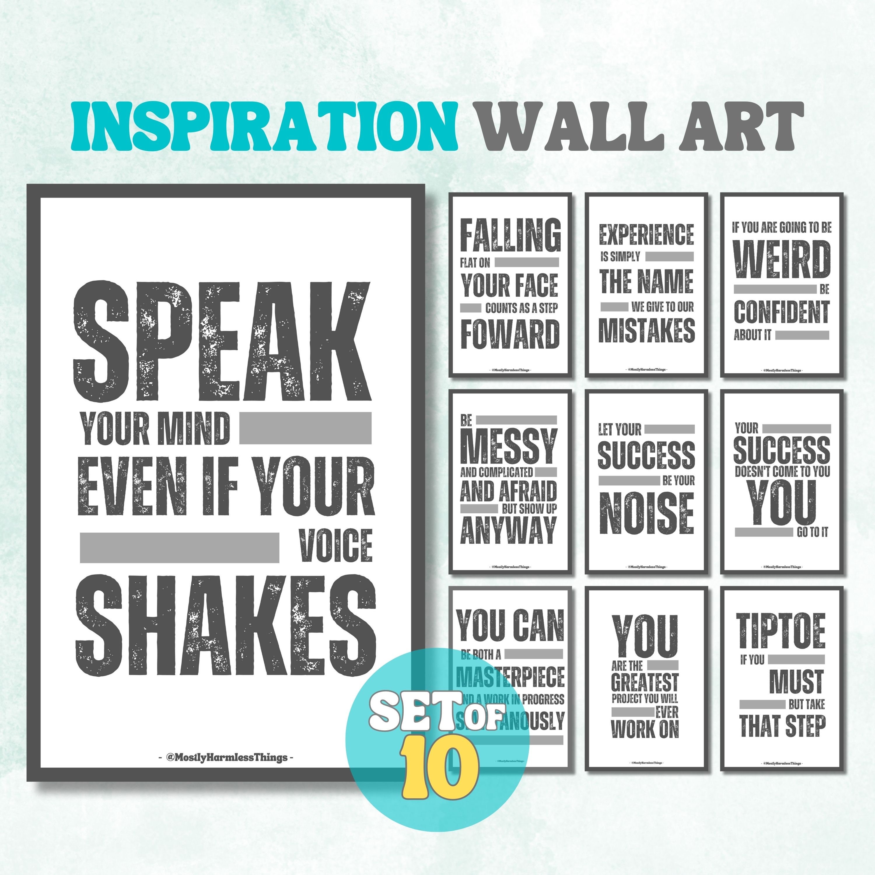 Inspirational Quotes Posters Bundle, School Counselor Office Room Decor ...