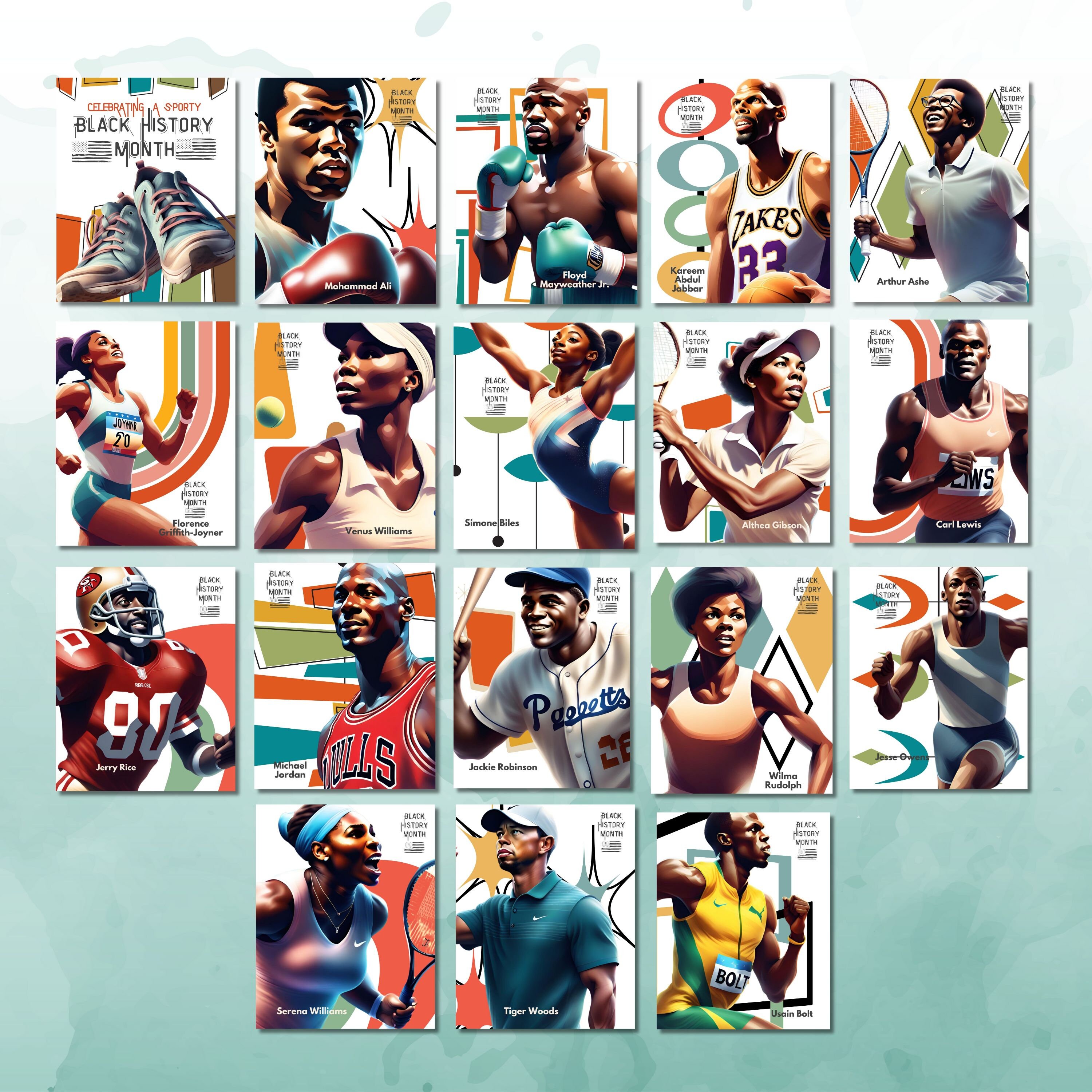 Black History Month PNG PE Gym Sports Decor, BLM Posters Bundle, Sports ...