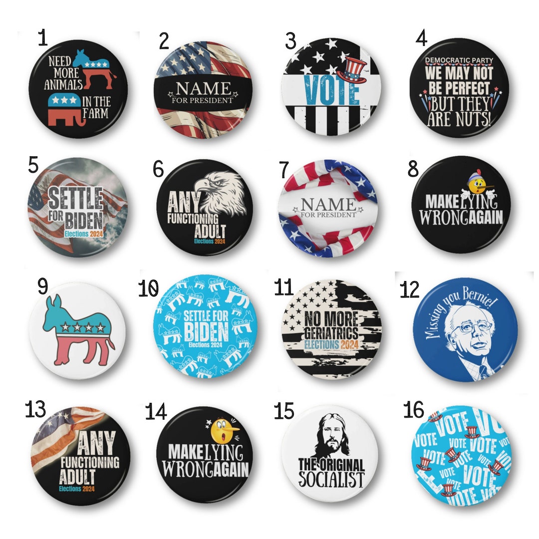 US Elections Pin Bundle, Presidential Election Button, Biden Campaign ...