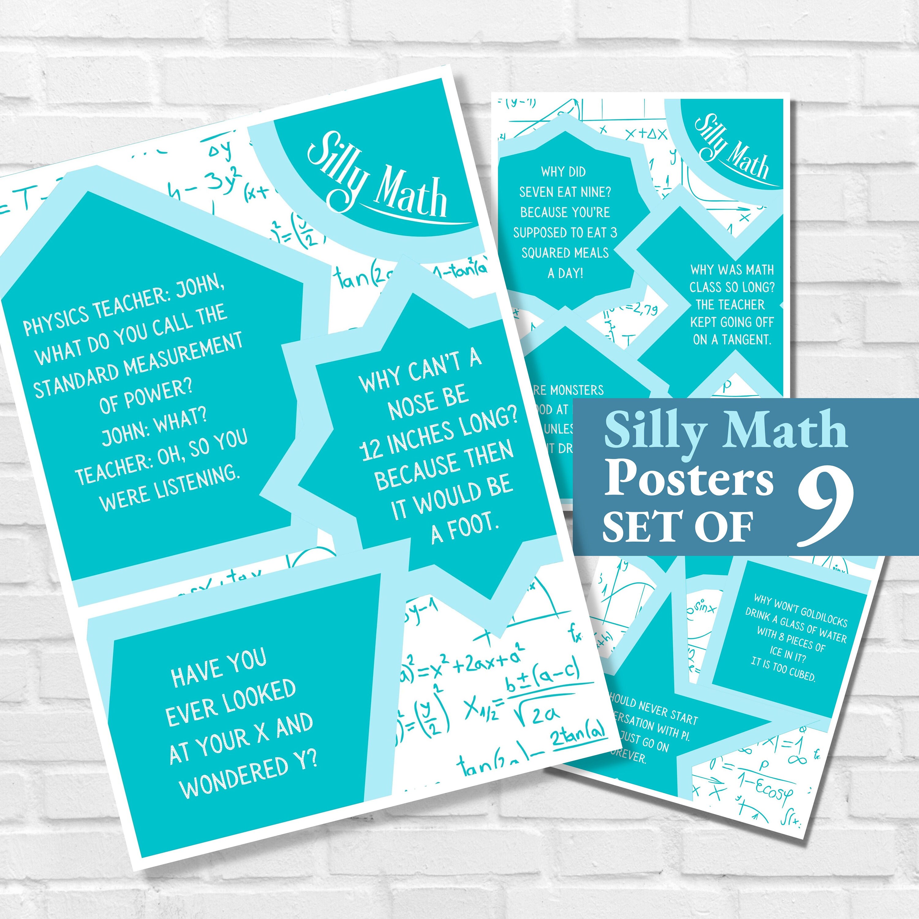Silly Math Posters Bundle Math Teacher Svg Middle High - Etsy