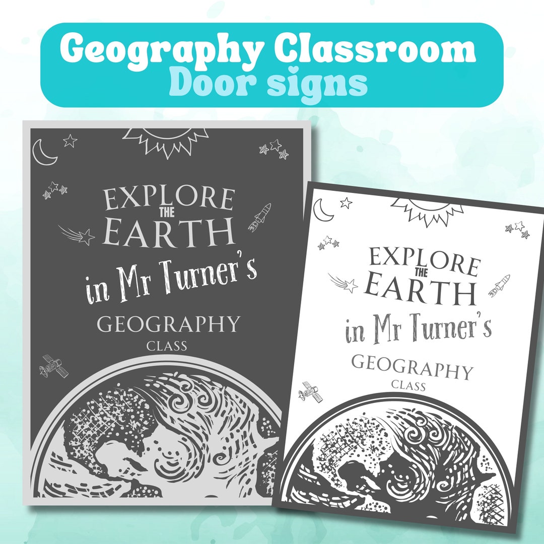 Personalized Geography Classroom Door Sign, Geology Door Sign Download ...